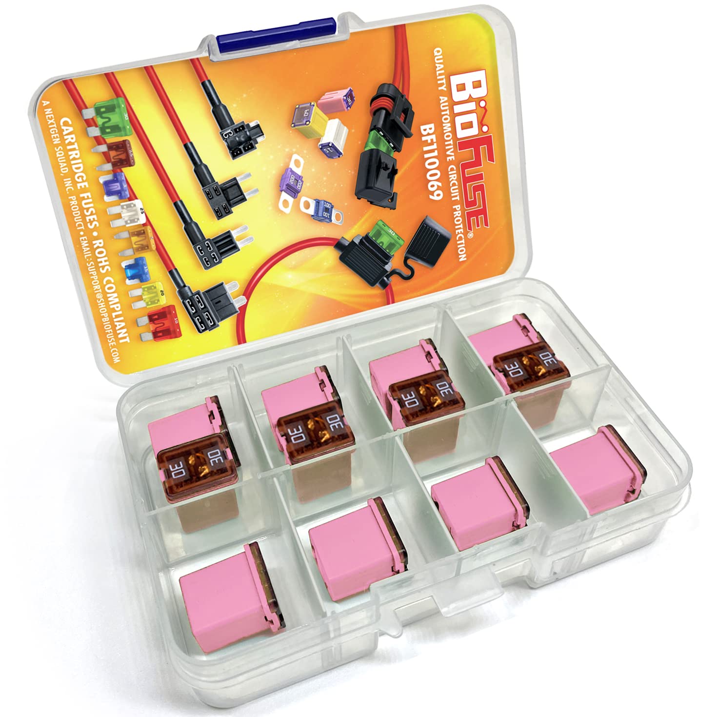 Snapklik.com : BioFuse 30A Low Profile JCASE 12-Piece Cartridge Fuse ...