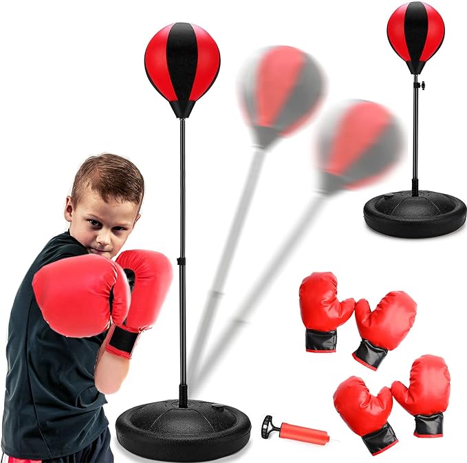 JONESHOW Sac de frappe pour enfants avec support, ensemble de boxe pour ...
