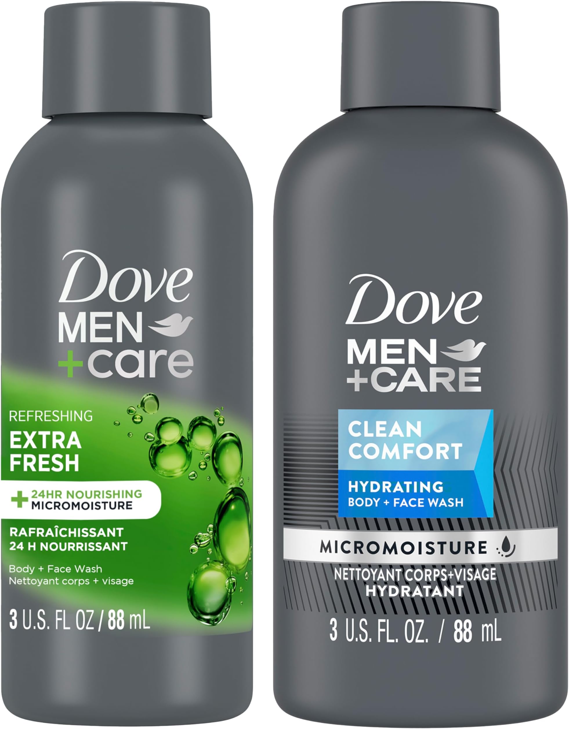 Amazon.com : DOVE MEN + CARE Body & Face Wash Variety 2-Pack – Extra ...