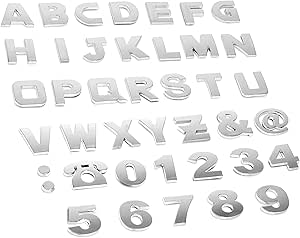 Amazon.com: 40 Pcs Car Emblem Letters Sticker 3D Chrome Number Symbol ...