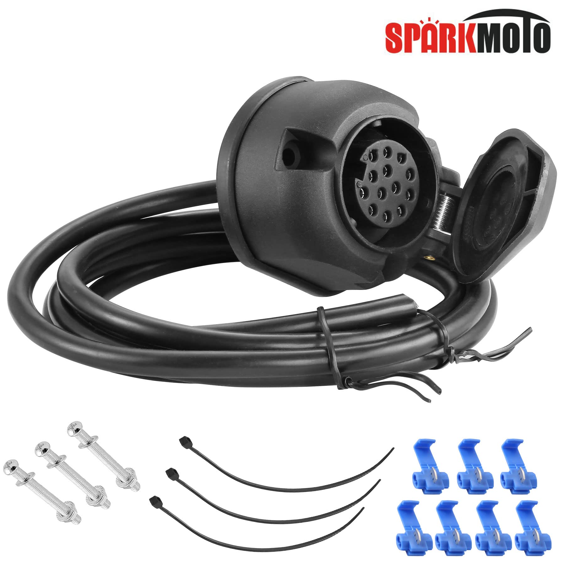 Buy SPARKMOTO 13 Pin Pre-wired Trailer Socket,12V 13Pin Trailer Towing ...
