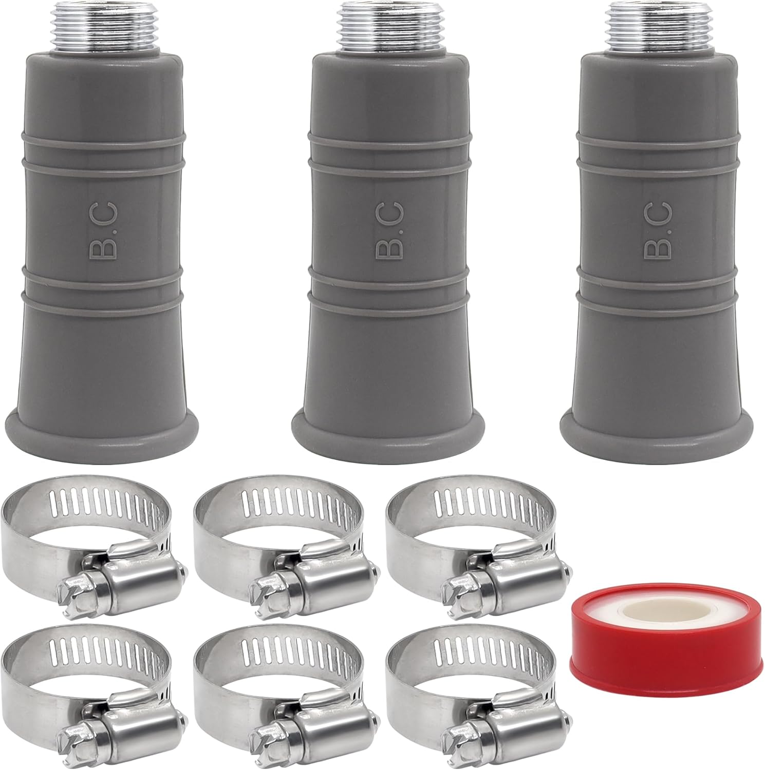 Amazon.com: 3-Pack Silicone Hose Adapter with Stainless Steel Clamp ...