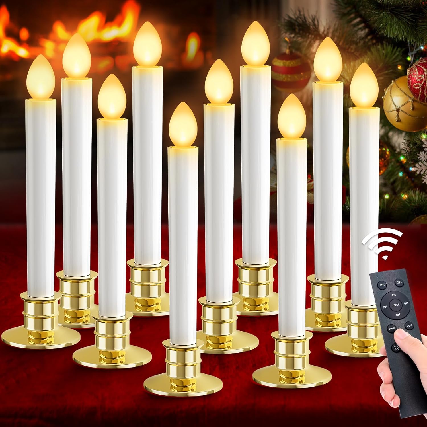 Amazon.com: OCATO Christmas Window Candles Lights: 10 Pack Flameless ...