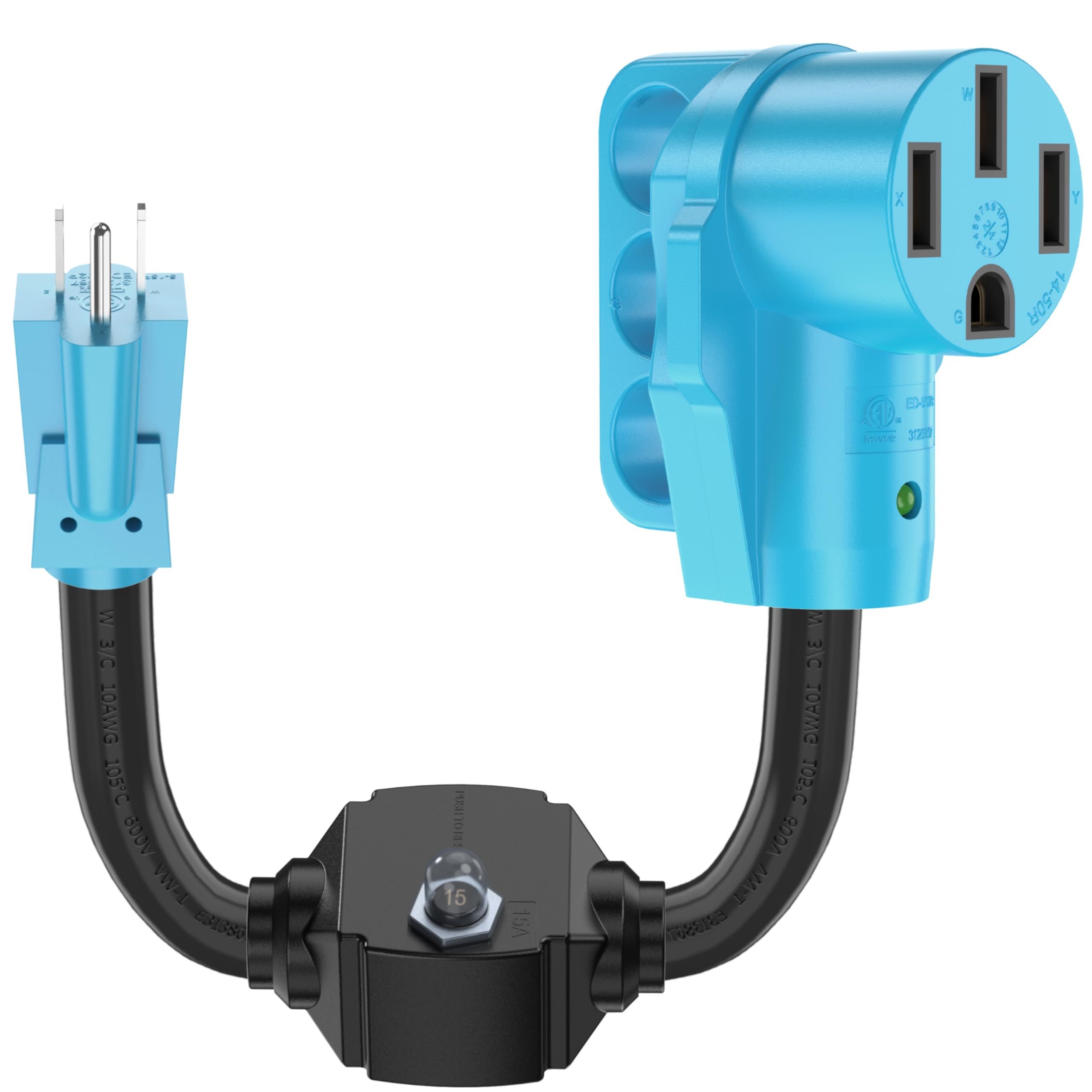 Snapklik.com : CircleCord Overload Protector 50 Amp To 15 Amp 110 Volt ...