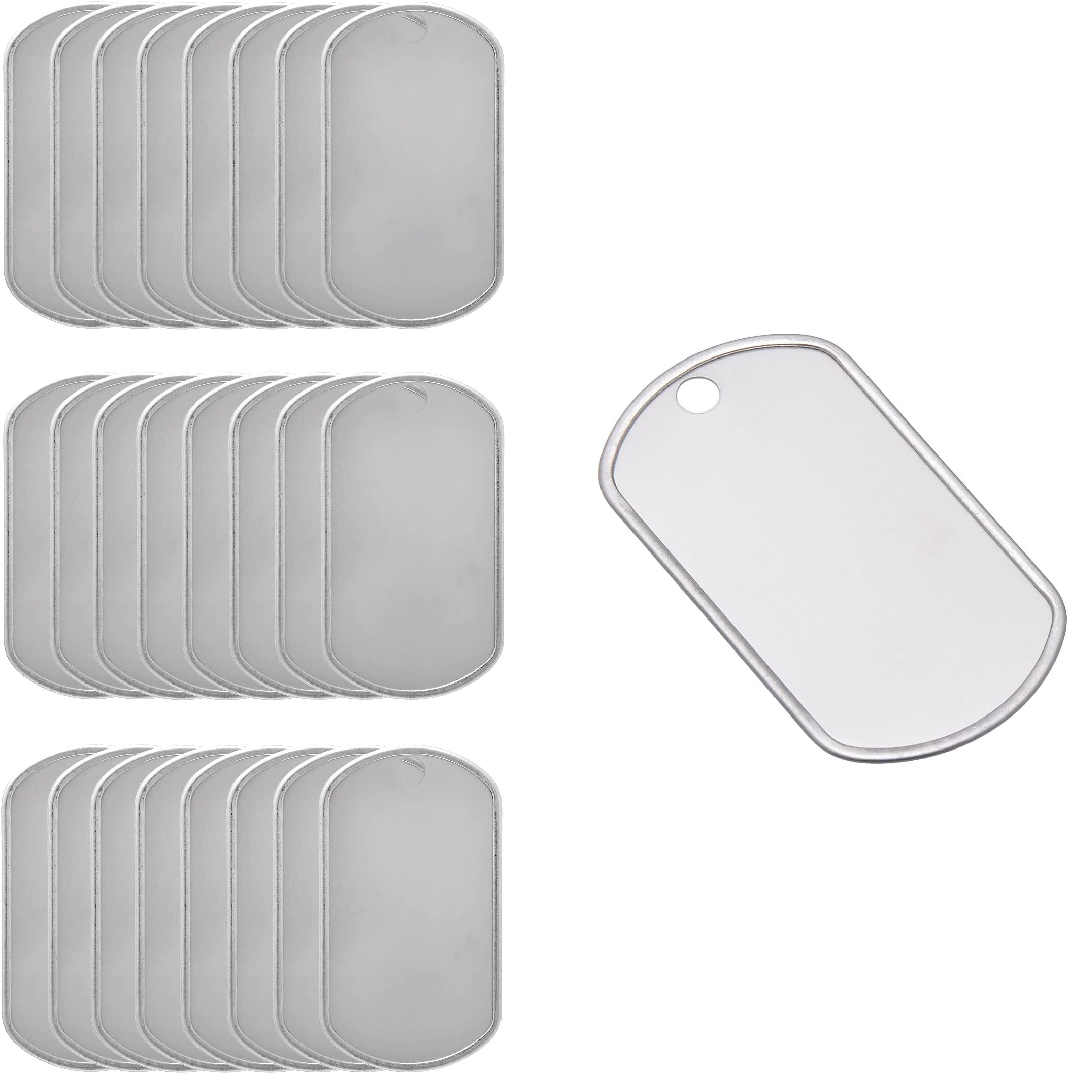 Amazon.com: ARMYU Matte Stainless Steel Military Spec Dog Tags - Blank ...