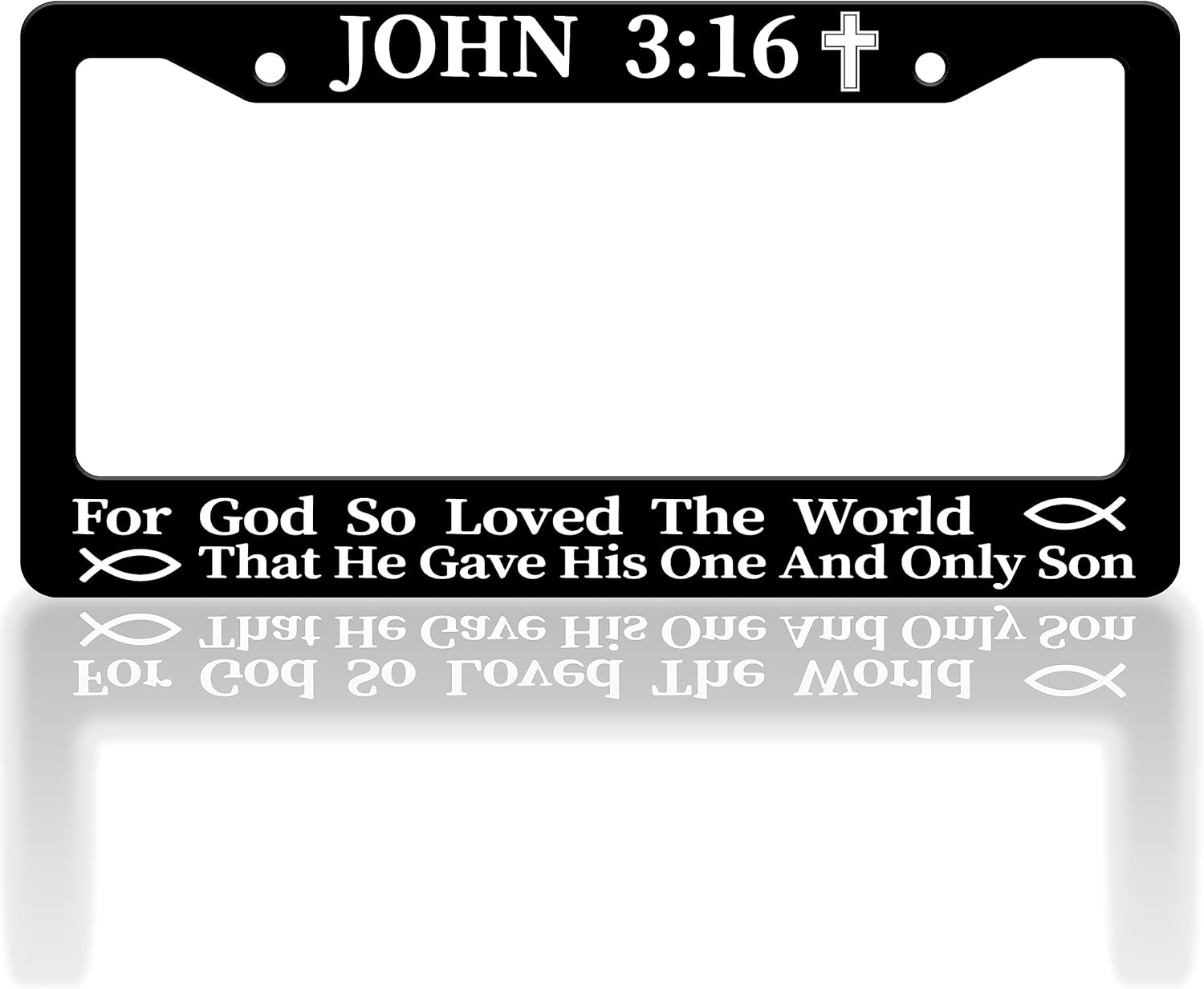 Amazon.com: John 3:16 Jesus License Plate Frame Christian Cross License ...