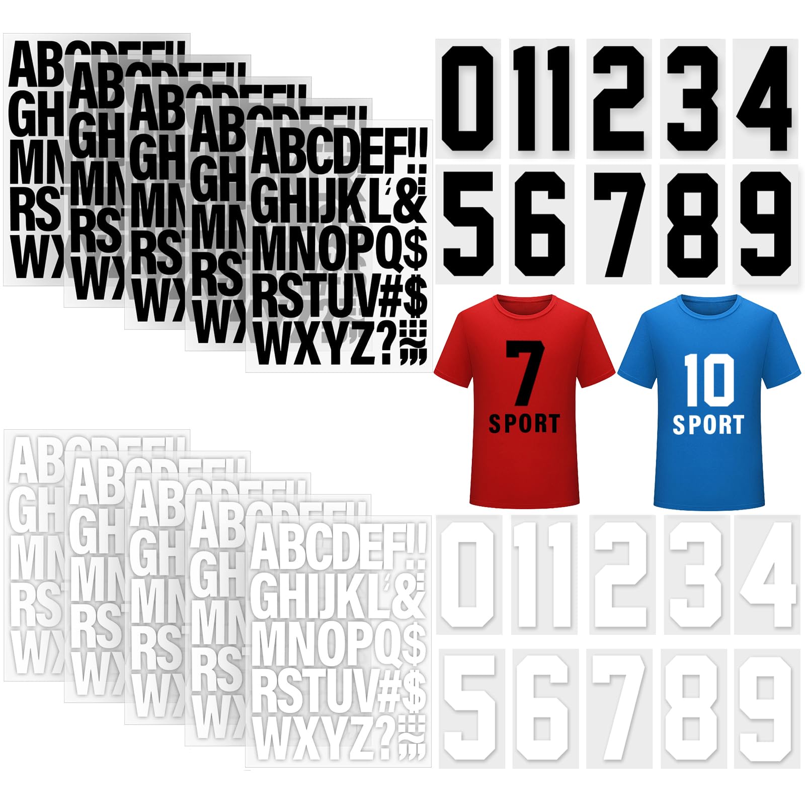 Amazon.com: 32 Sheets 462 Pieces Iron on Letters and Numbers, 8 Inch 0 ...