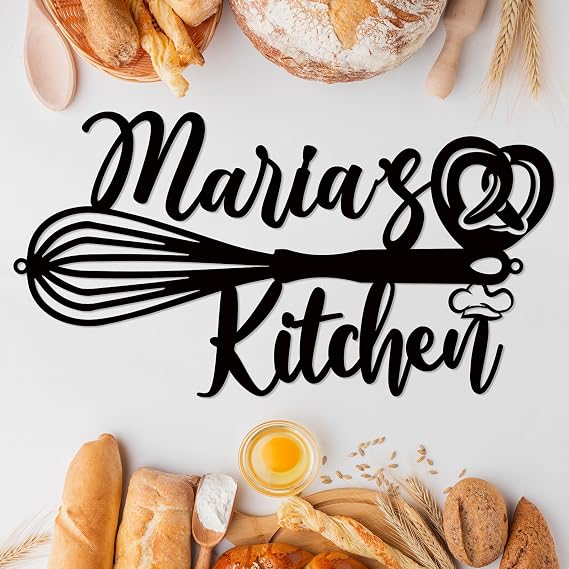 Amazon.com: Custom Metal Kitchen Name Sign - Personalized Kitchen Wall ...