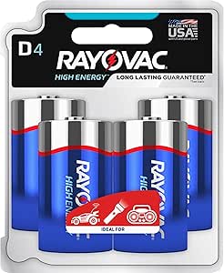 Rayovac, RAY8134TK, pilhas D alcalinas, pacote com 4 | Amazon.com.br