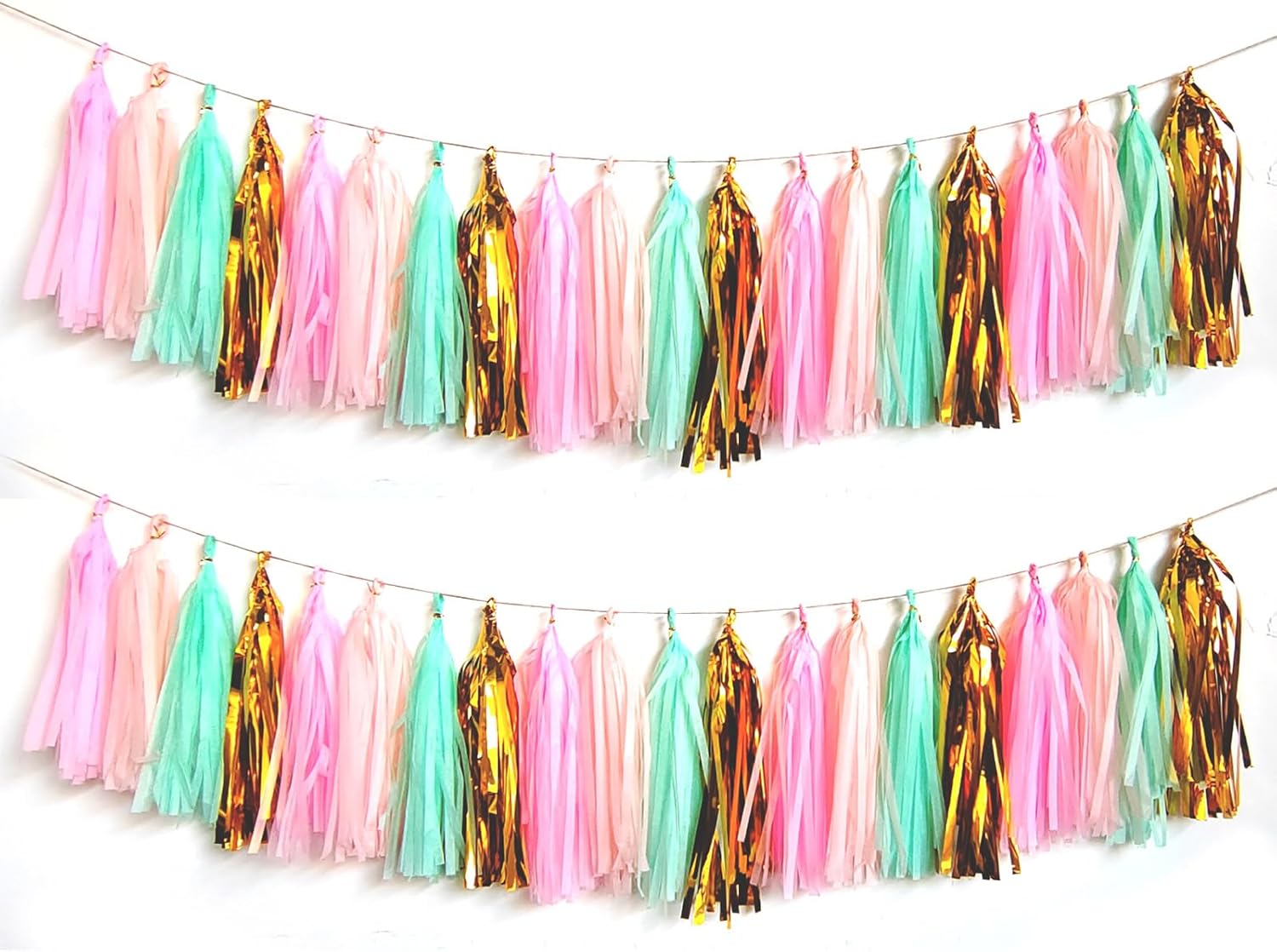 Amazon.com: AimtoHome Shiny Tassel Garland Tissue Paper Tassel Banner ...