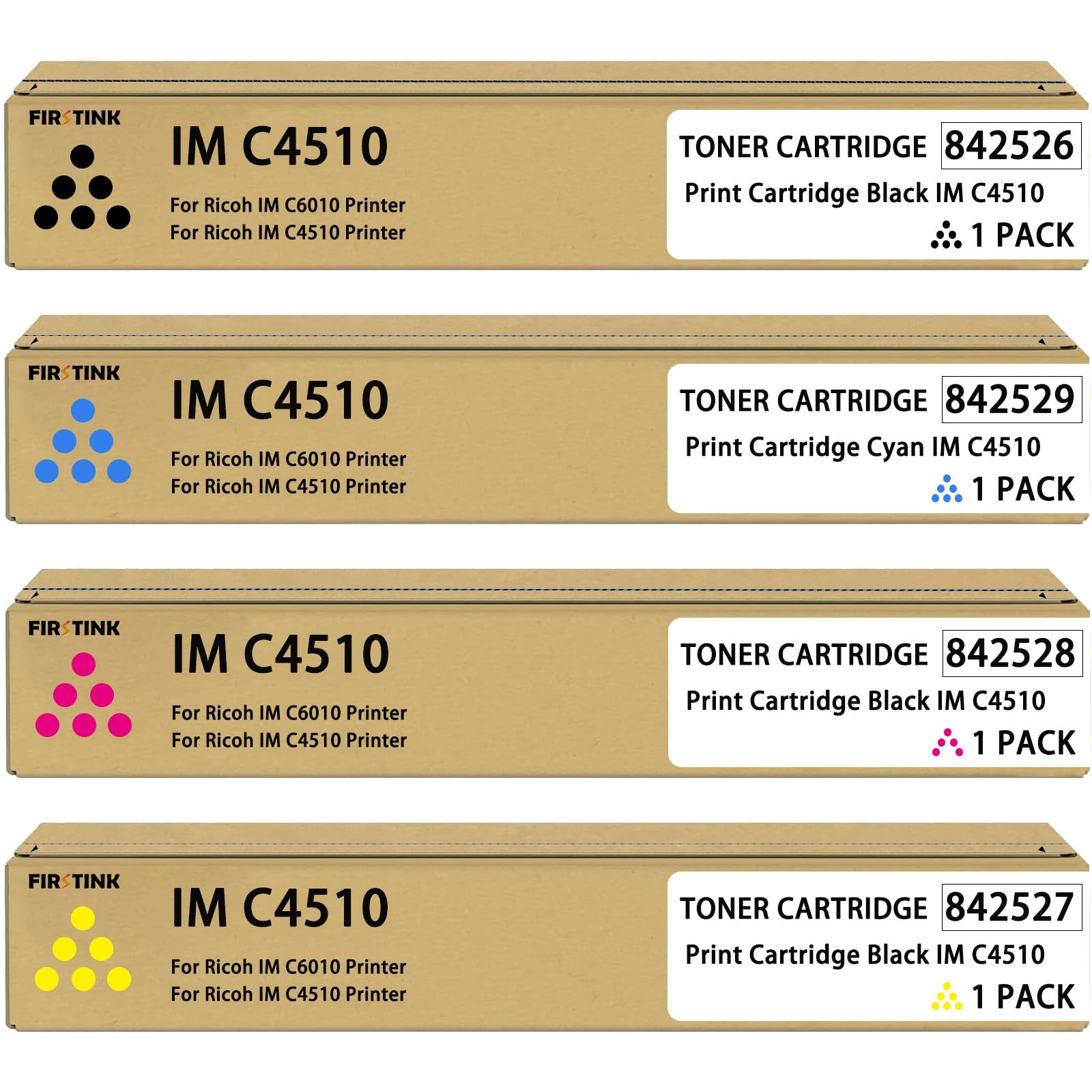 Amazon.com: FIRSTINK IMC4510 IM C4510 Toner Cartridges 842526 842529 ...