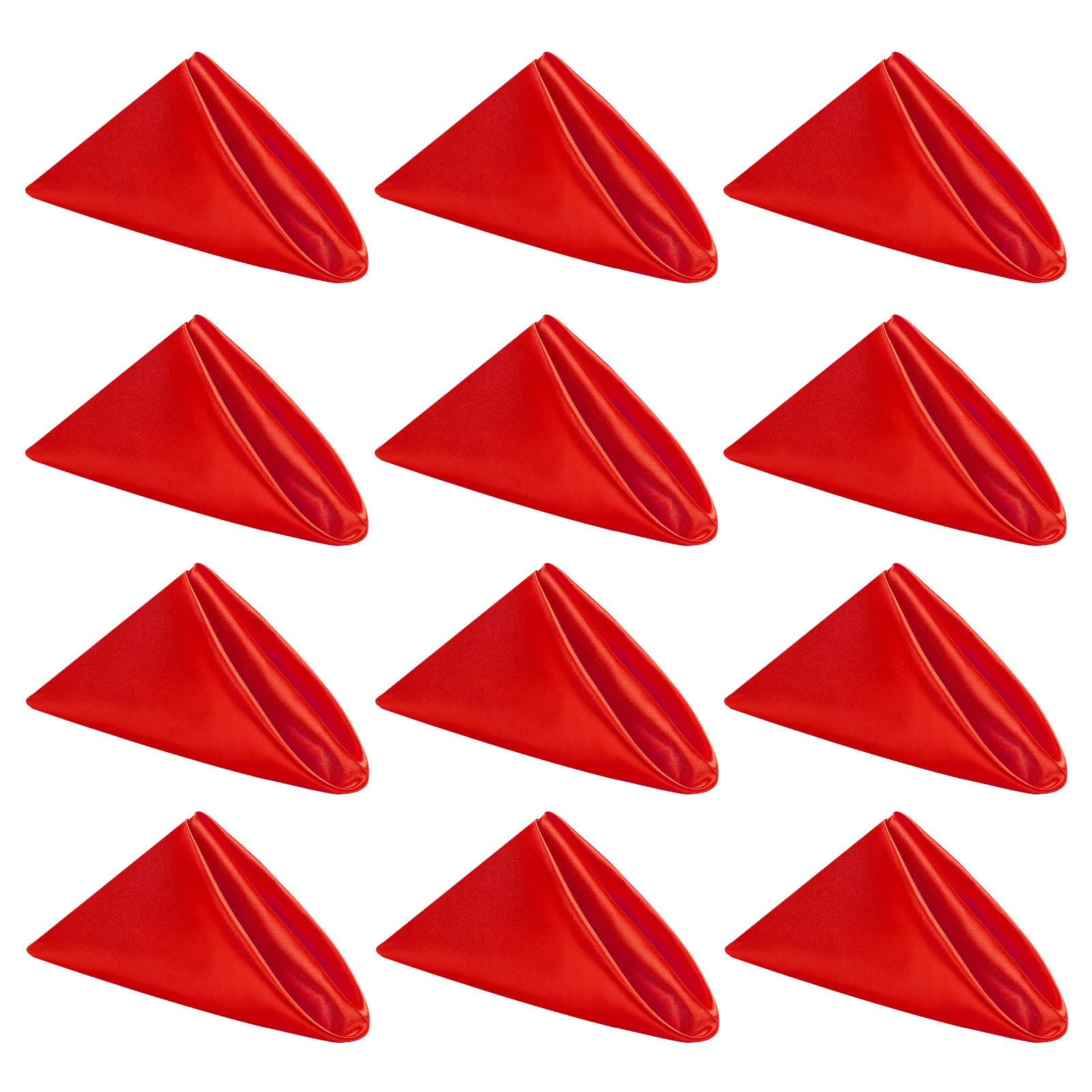 Amazon.com: Red Cloth Napkin Set of 12,Satin Dinner Napkins Cloth ...