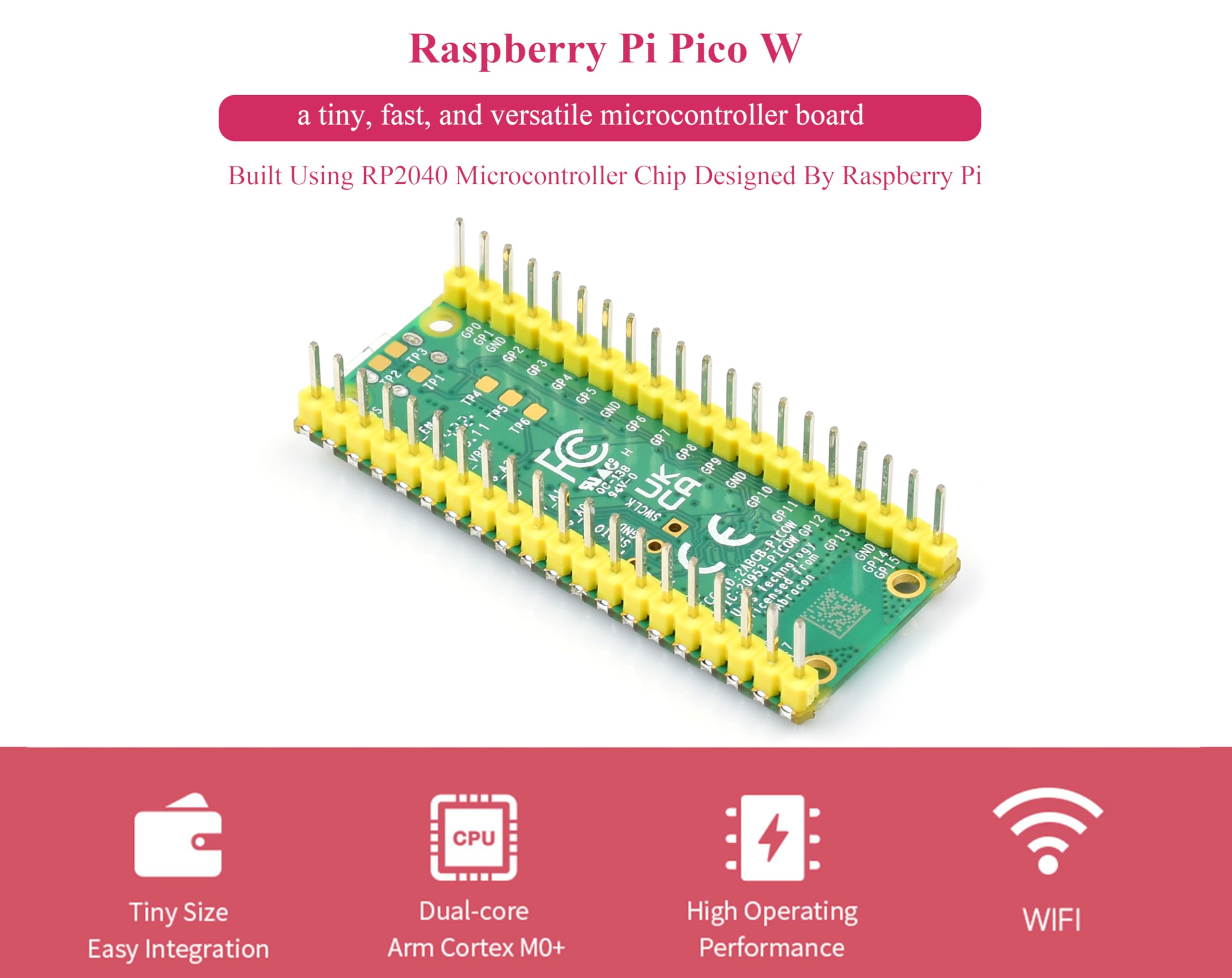 Snapklik.com : Pi Pico W Microcontroller Board