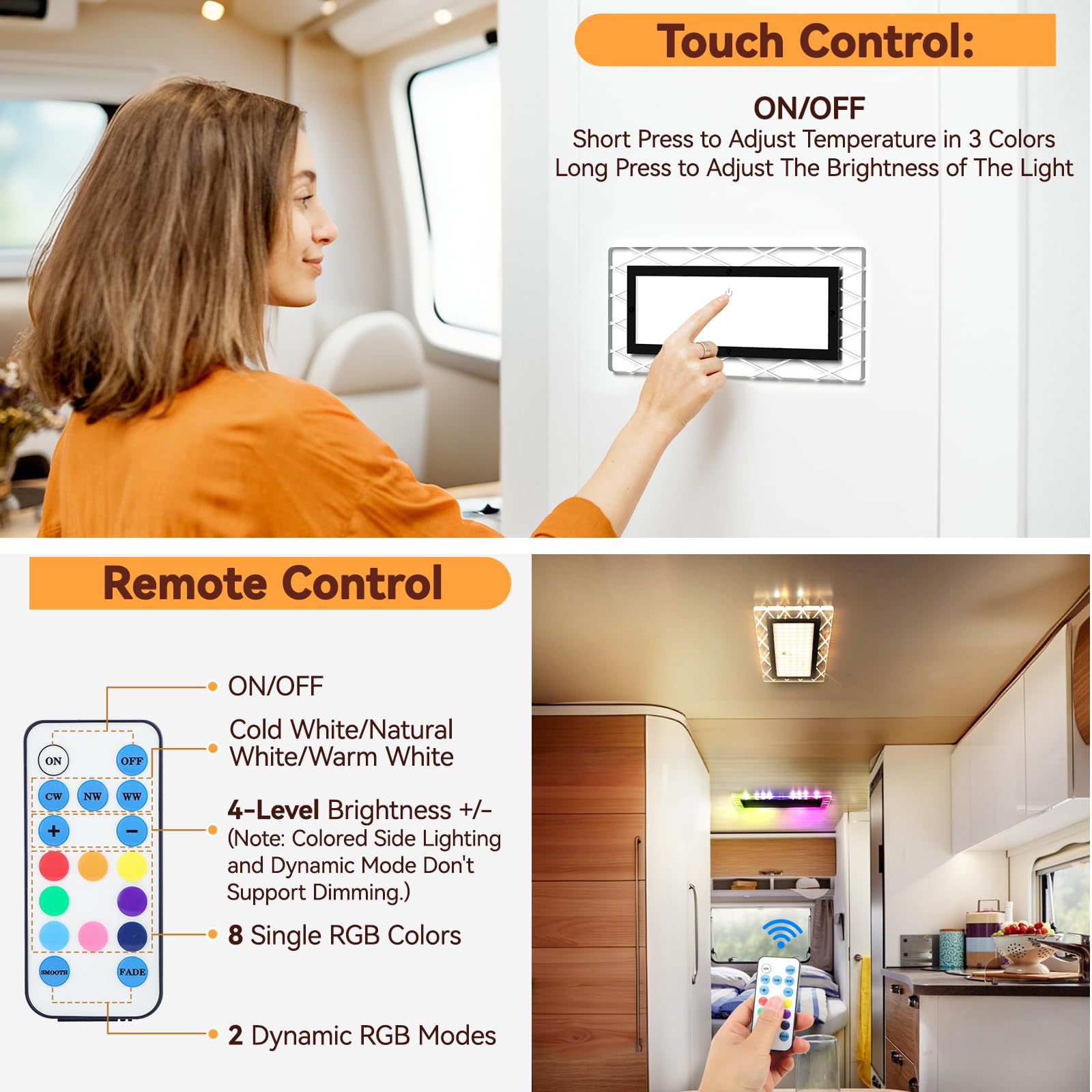 Snapklik.com : BlueFire Upgrade 1800LM Bright LED RV Light Interior, 3 ...