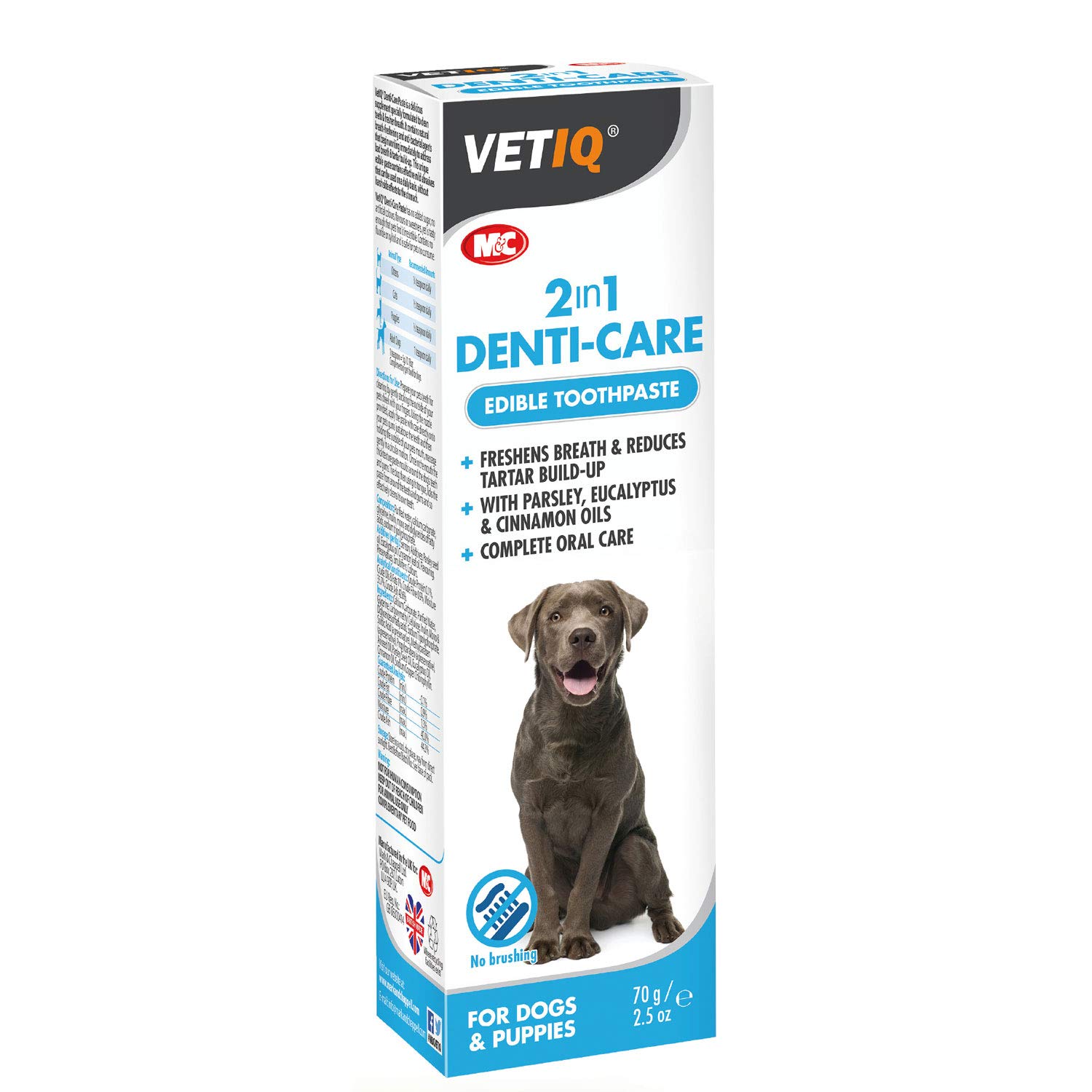 VetIQ 2in1 Denti-Care Edible Dog Toothpaste, 70g, Dog Cleaning Products ...