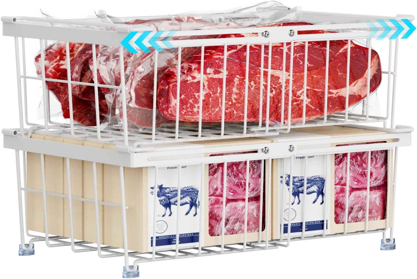 Amazon.com: iSPECLE 6 Pack Freezer Organizer Bins - Fit 7 Cu.Ft Freezer ...