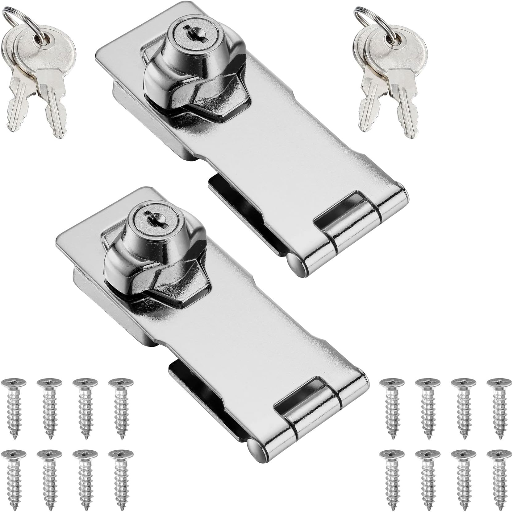 Litensh Hasp Lock Padlock Gate Latch Door Bolt Lock with Different Keys ...