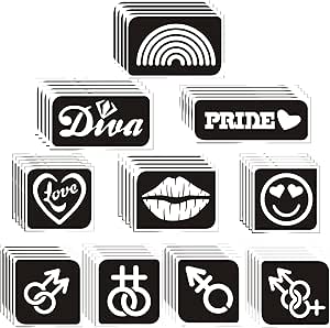 Pride themed Glitter Tattoo Stencils - Perfect for kids temporary ...