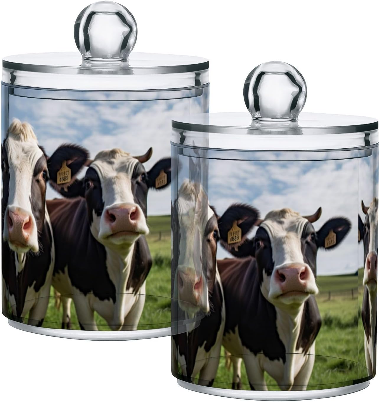 Amazon.com: Zhirexin Cows 4PC Airtight Transparent Plastic Storage Jar ...
