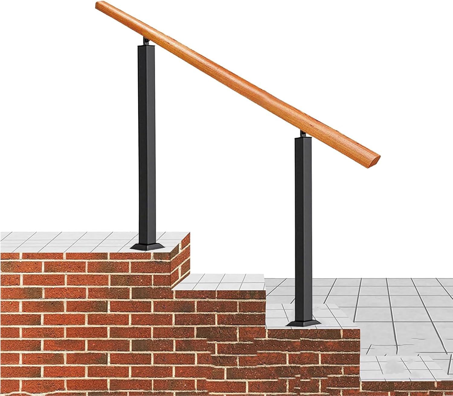 Amazon.co.jp: Outdoor Stair Handrail, Fits 2 or 3 Handrails, Front ...