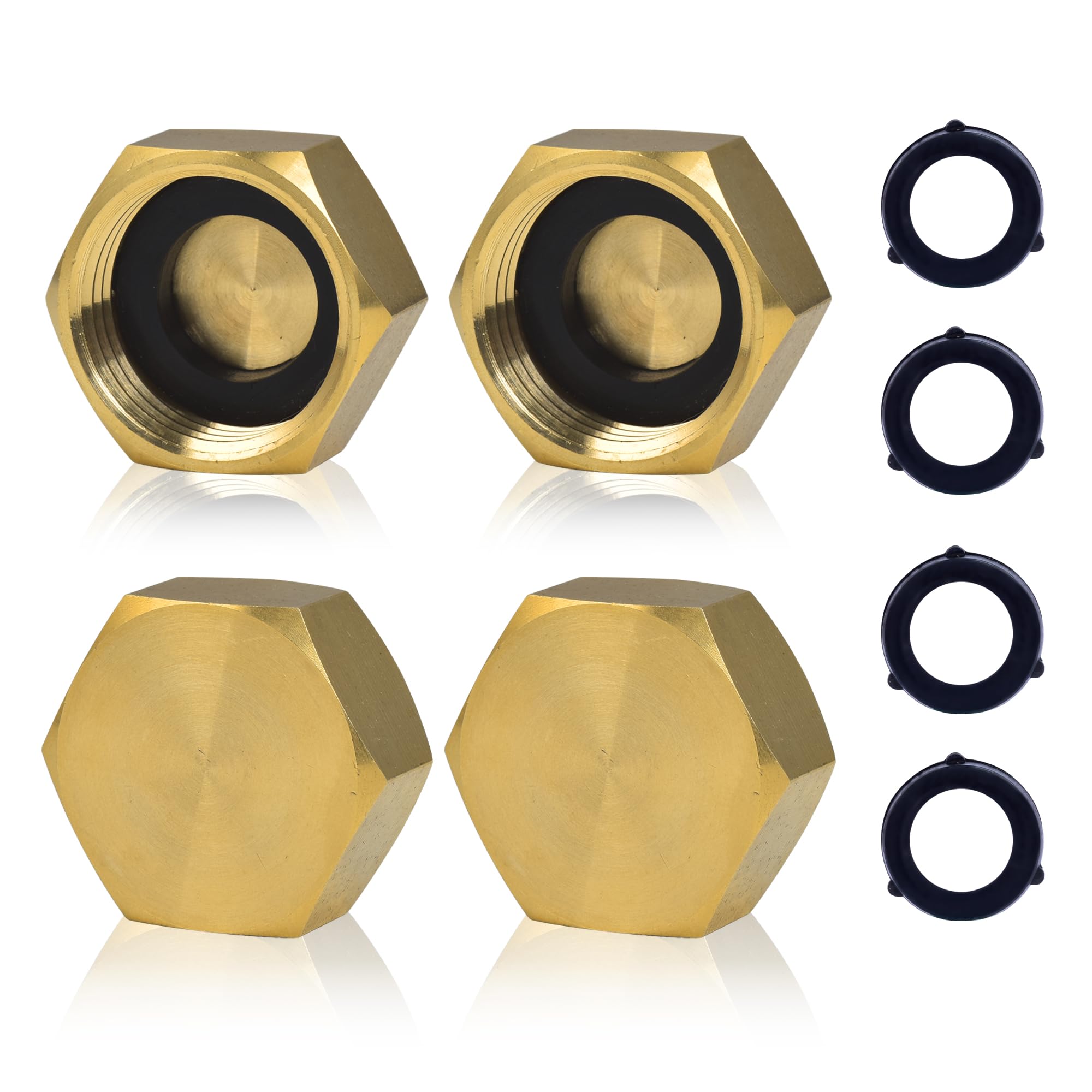 Snapklik.com : VANCOCO Garden Hose End Caps 4 Pack, 3/4" Female Brass ...