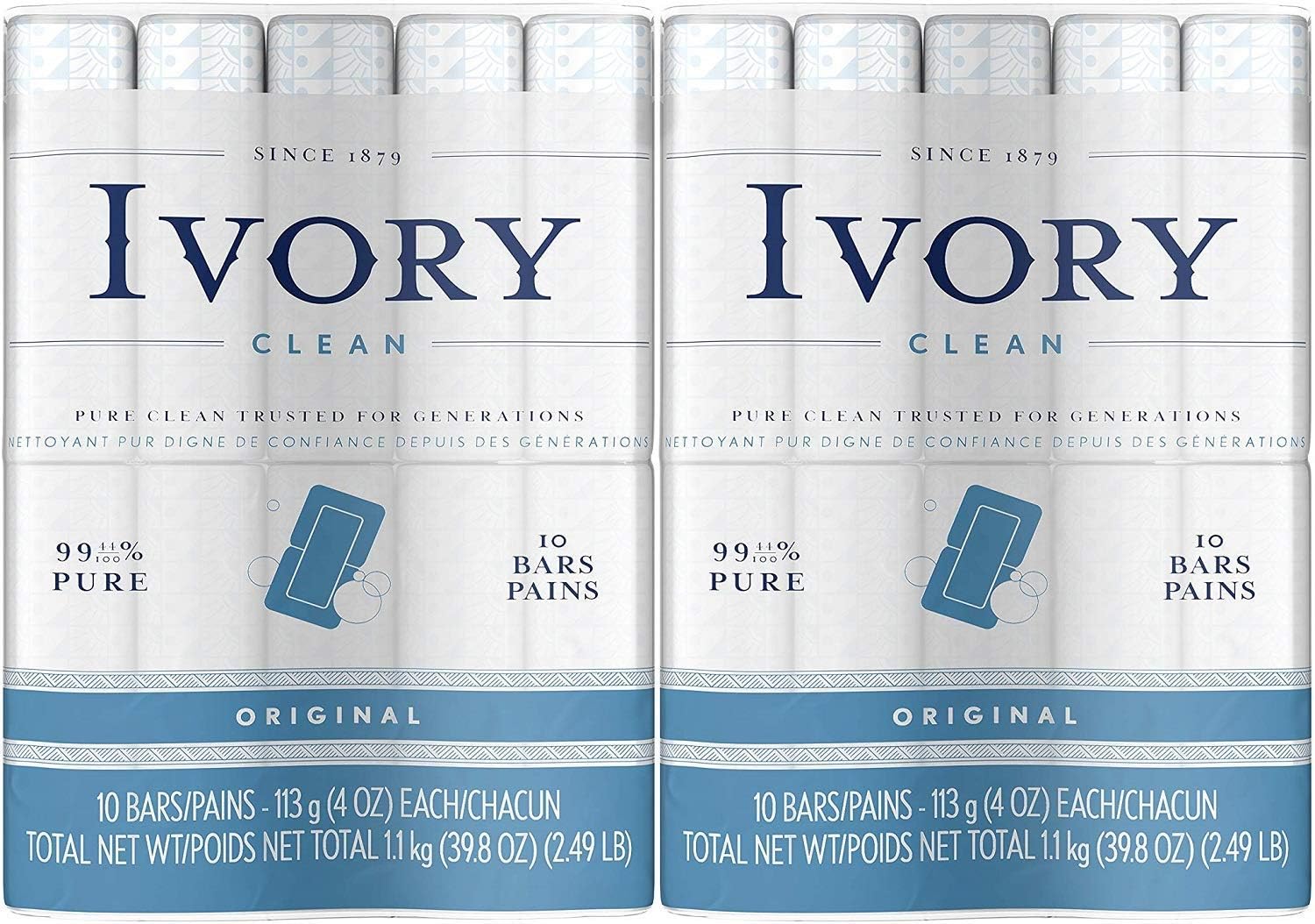 Amazon.com : Ivory Clean Original Bar Soap, 4 Ounce, 10 Count (Pack of ...