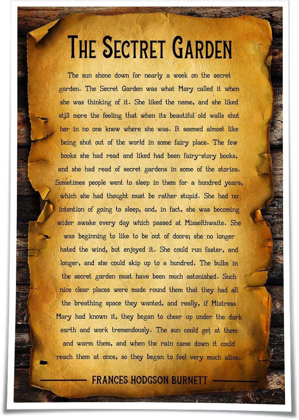 Amazon.com: Peastrog The Secret Garden Poem Wall Art Quotes Poster ...