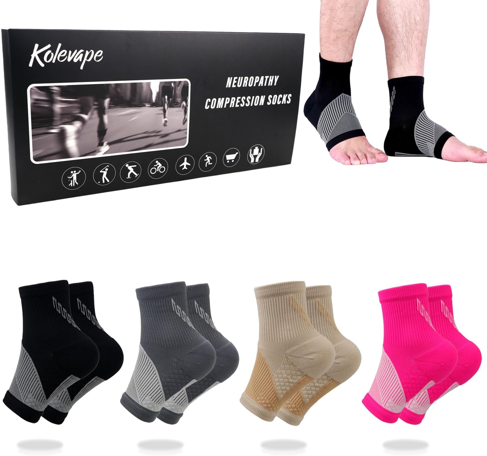 Amazon.com: YIFVTFCK 2Pairs Neuropathy Socks for Women Men Peripheral ...