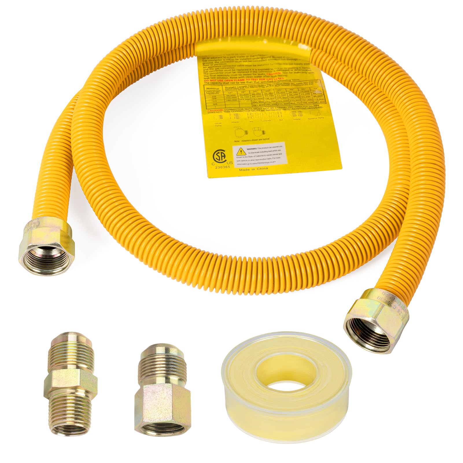 Amazon.com: JUWO 48" Dryer Gas Line for Stove, Water Heater, 5/8" OD ...