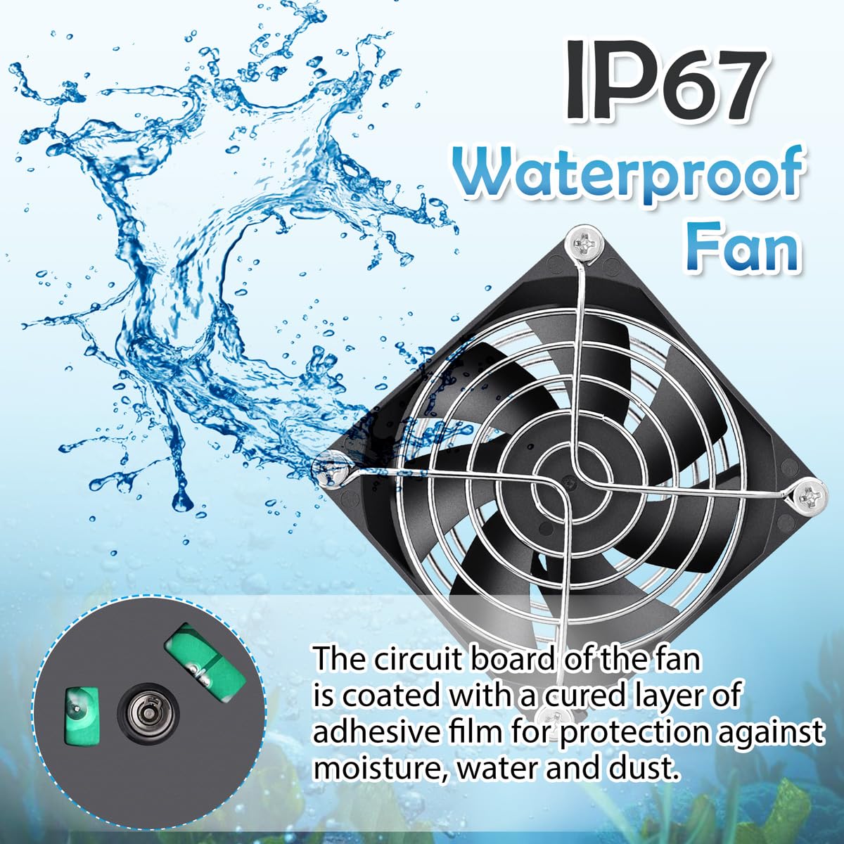 Snapklik.com : 80mm X 25mm 12V DC Waterproof IP67 Fan Dual Ball Bearing ...