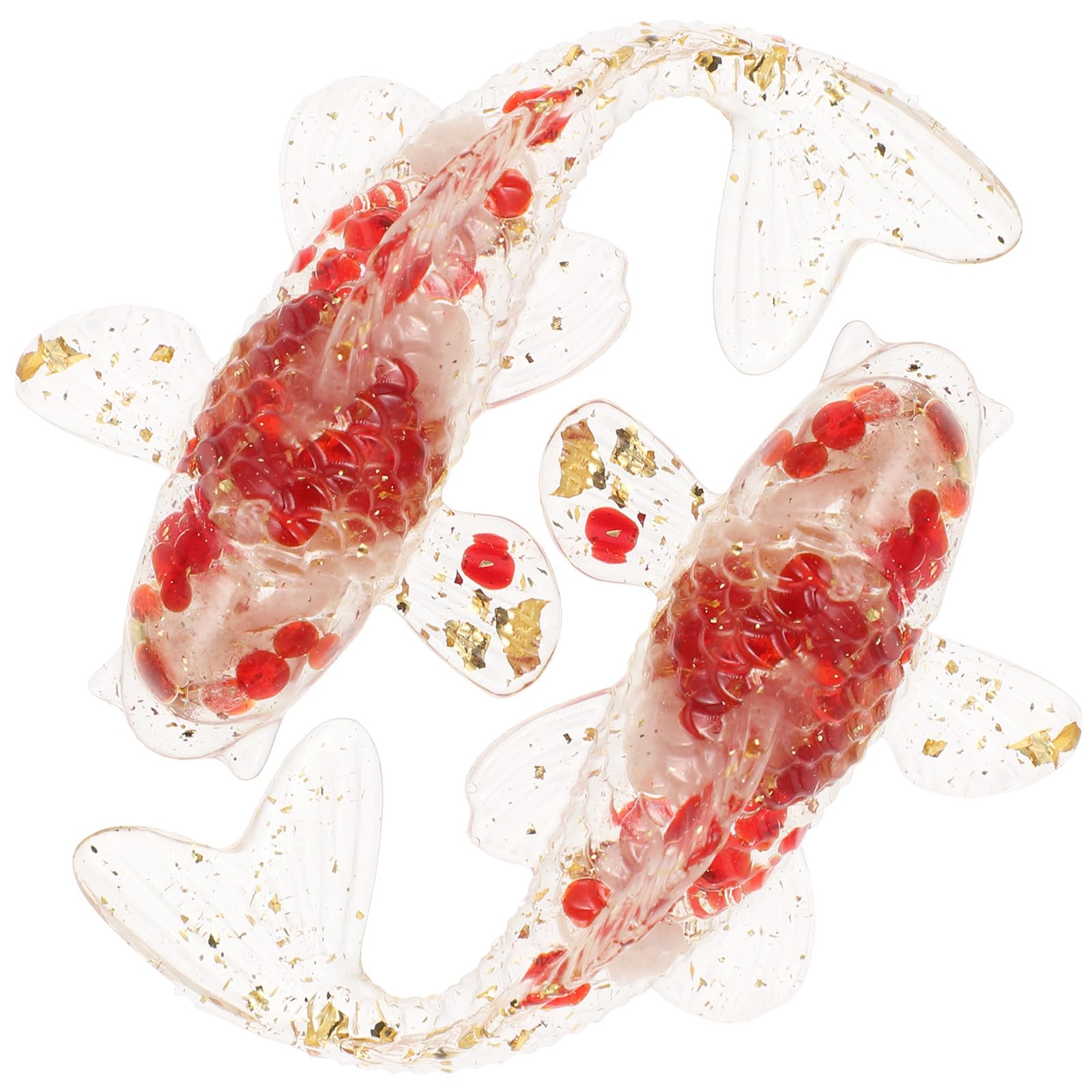 Amazon.com: Miniature Crystal Fish, Red Koi Carp Fish Figurine, 2pcs ...