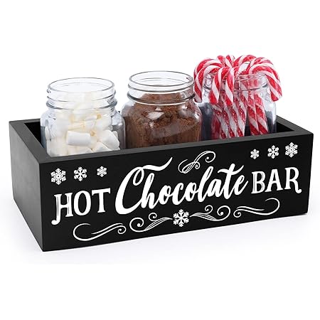 Amazon.com: Zingoetrie Hot Chocolate Bar Box Hot Cocoa Station Tray ...