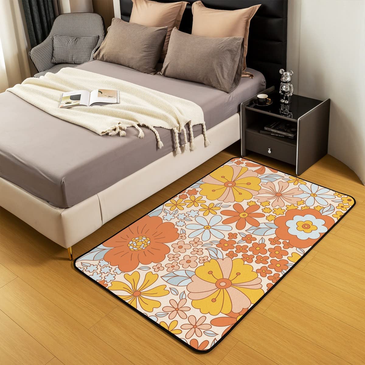 Erosebridal Hippie Flower Area Rug 3x5 for Bedroom, Groovy Birthday ...