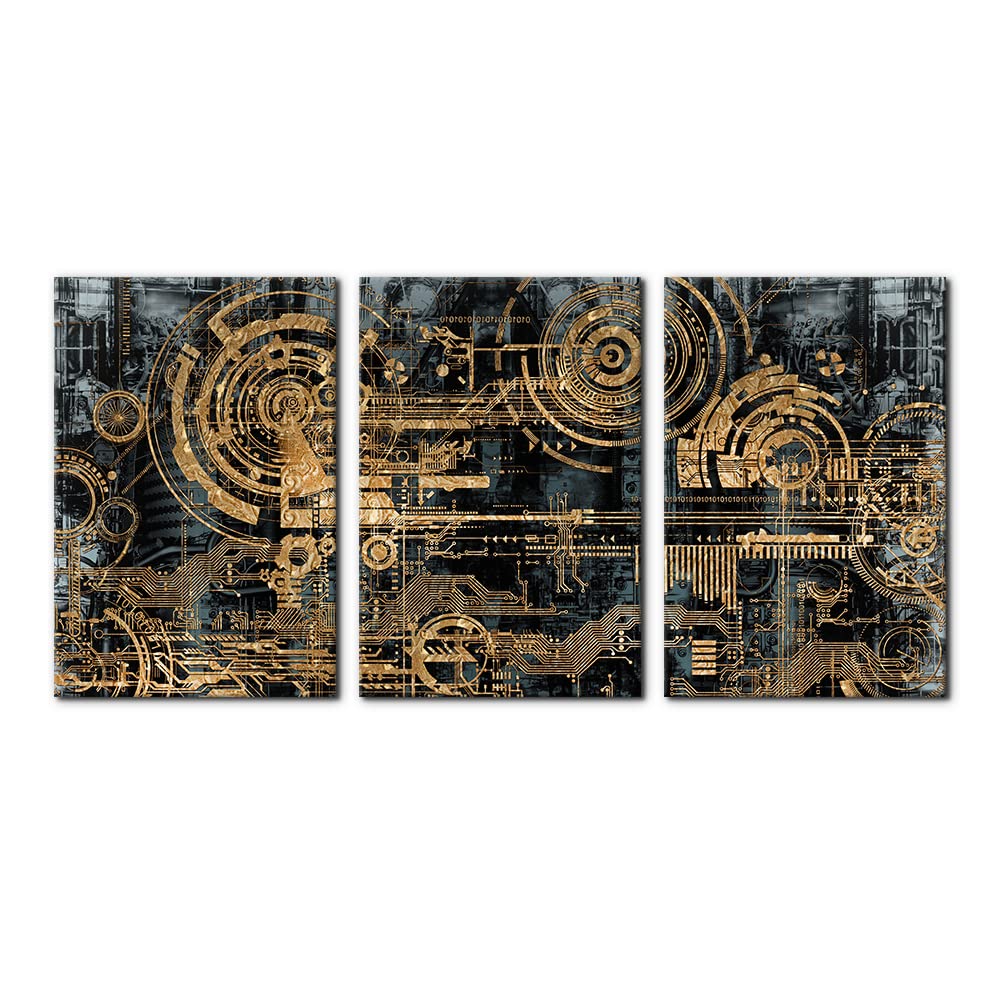 Amazon.com: Pacimo 3 Pieces Abstract Canvas Wall Decor Electronic PC ...