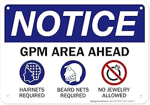 Amazon.com : OSHA Gmp Area Ahead Sign, 10x7 Inches, 55 mil thick HDPS ...