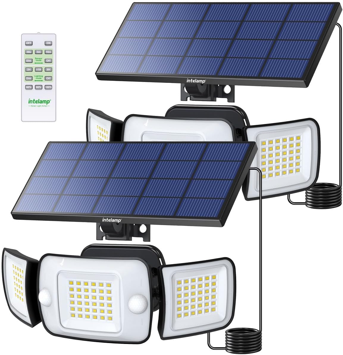 intelamp Solar Lights Outdoor Waterproof with Remote Control, 6000mAh ...