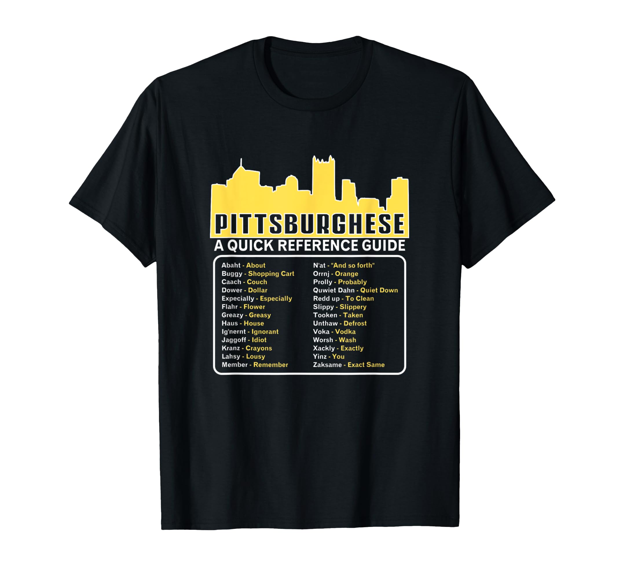 Amazon.com: Pittsburghese Quick Start G T-Shirt : Clothing, Shoes & Jewelry