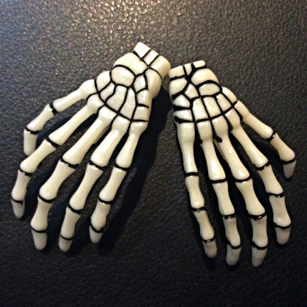 Pair Skeleton Claw Bone Hand Hair Clip - Two Clips (Glow in the Dark ...