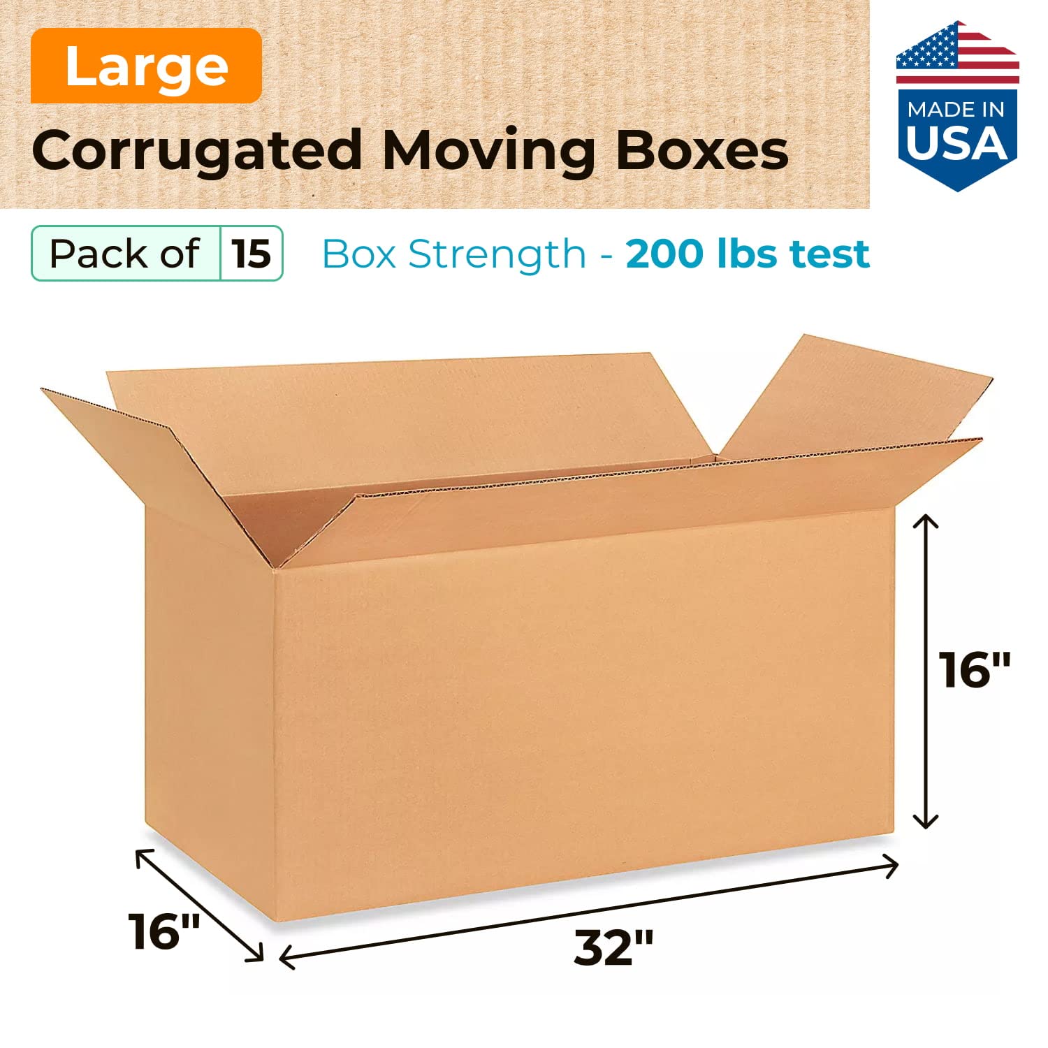 Snapklik.com : IDL Packaging Large Corrugated Moving Boxes 32"L X 16"W ...