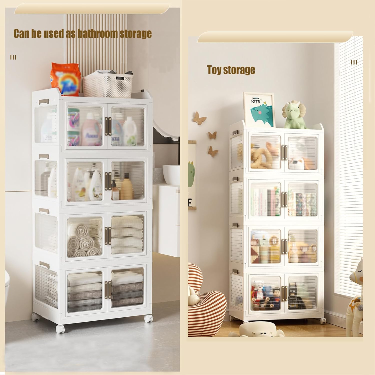 Contenedores de almacenamiento plegables de plástico de 4 niveles con ...