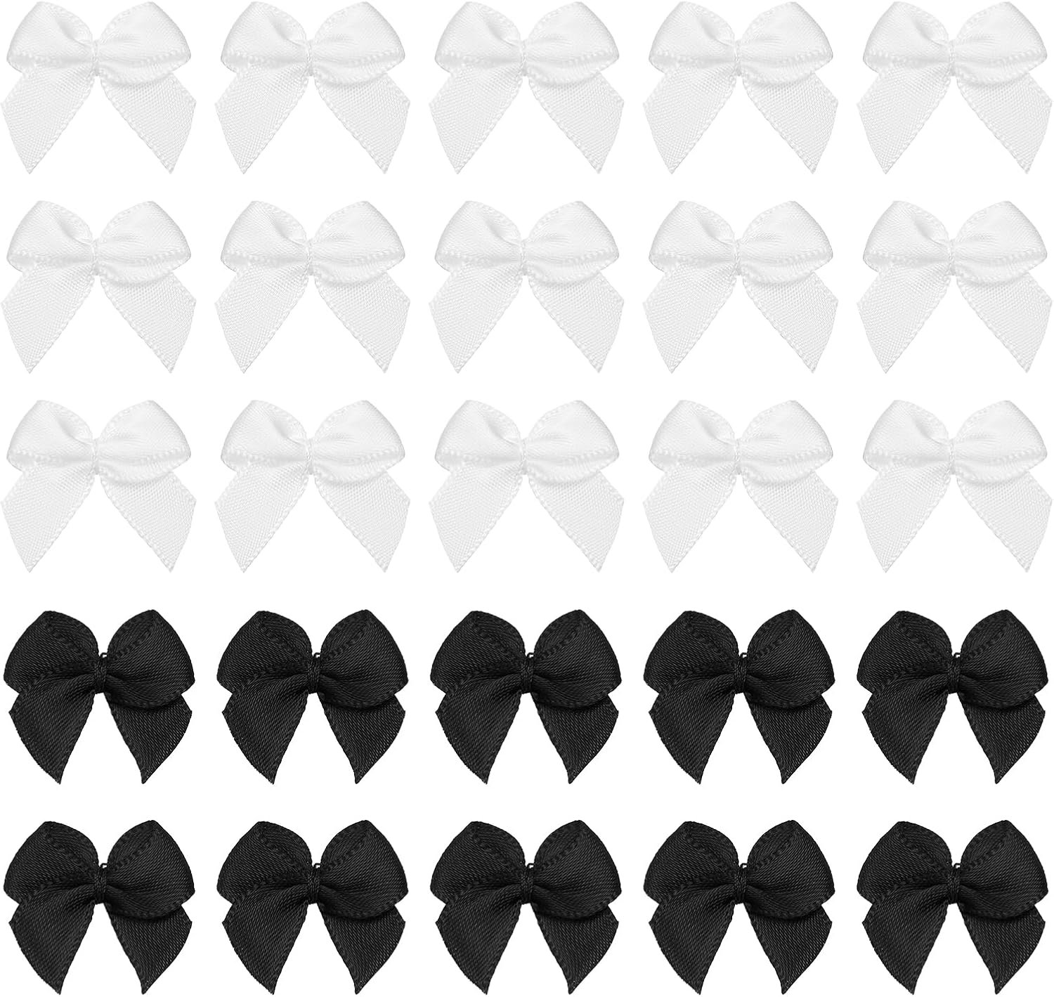 Amazon.com: MECCANIXITY 60 Pcs Mini Ribbon Bow 3/4" Mini Fabric Satin ...