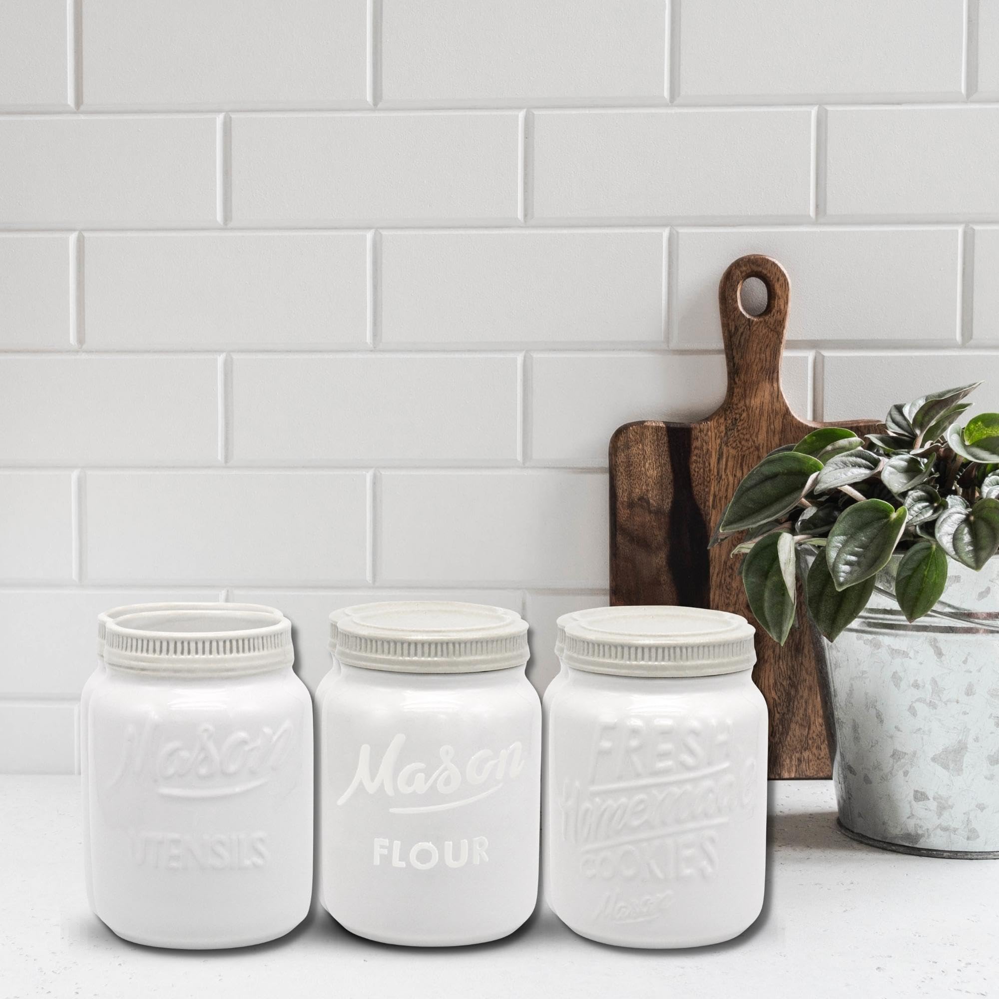 Snapklik.com : Mason Jar Flour Container - Decorative Flour Canister ...