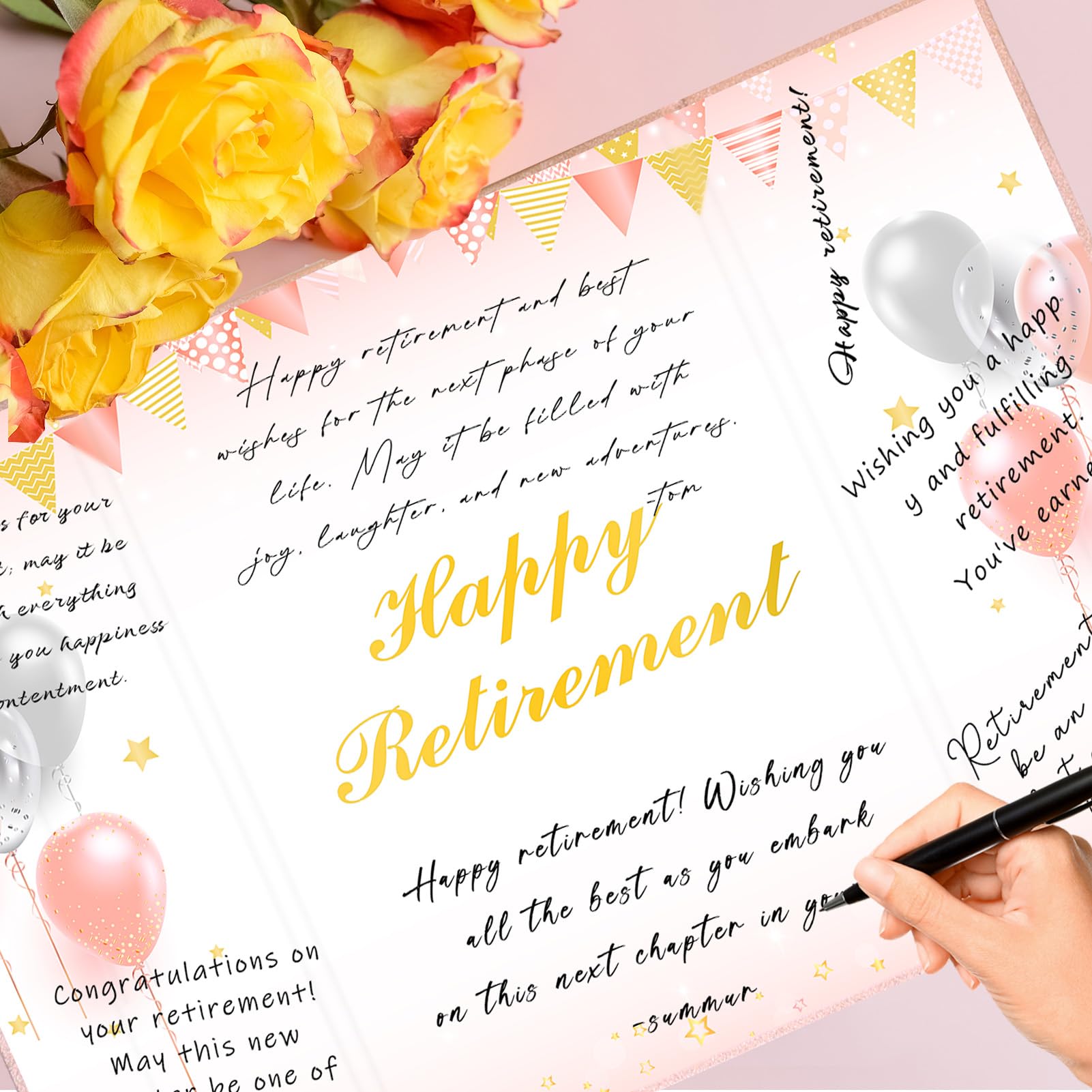 Snapklik.com : Retirement Party Decorations, Rose Gold Retirement Guest ...