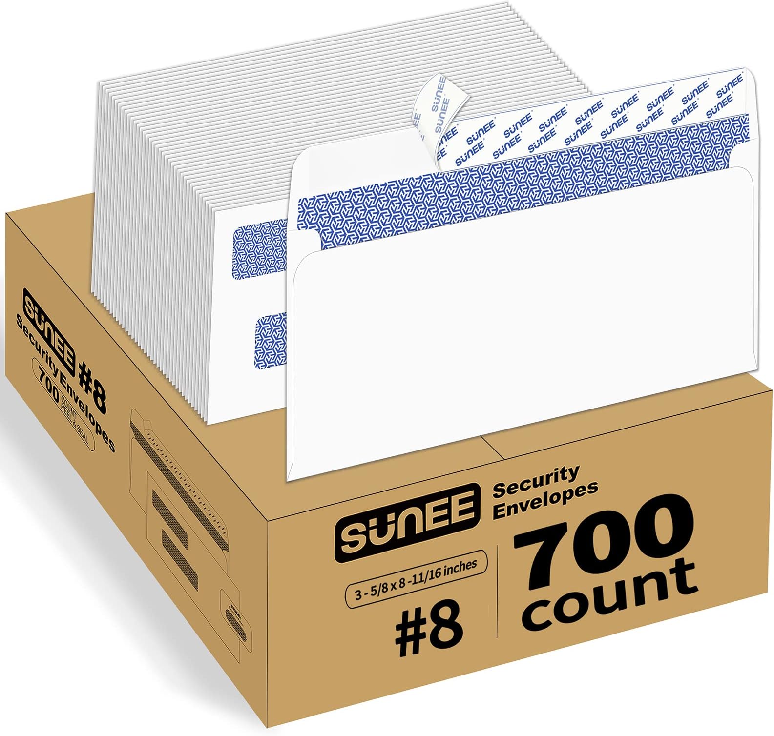 Amazon.com : 700 Pack #8 Double Window Envelopes Self-Seal - No. 8 ...