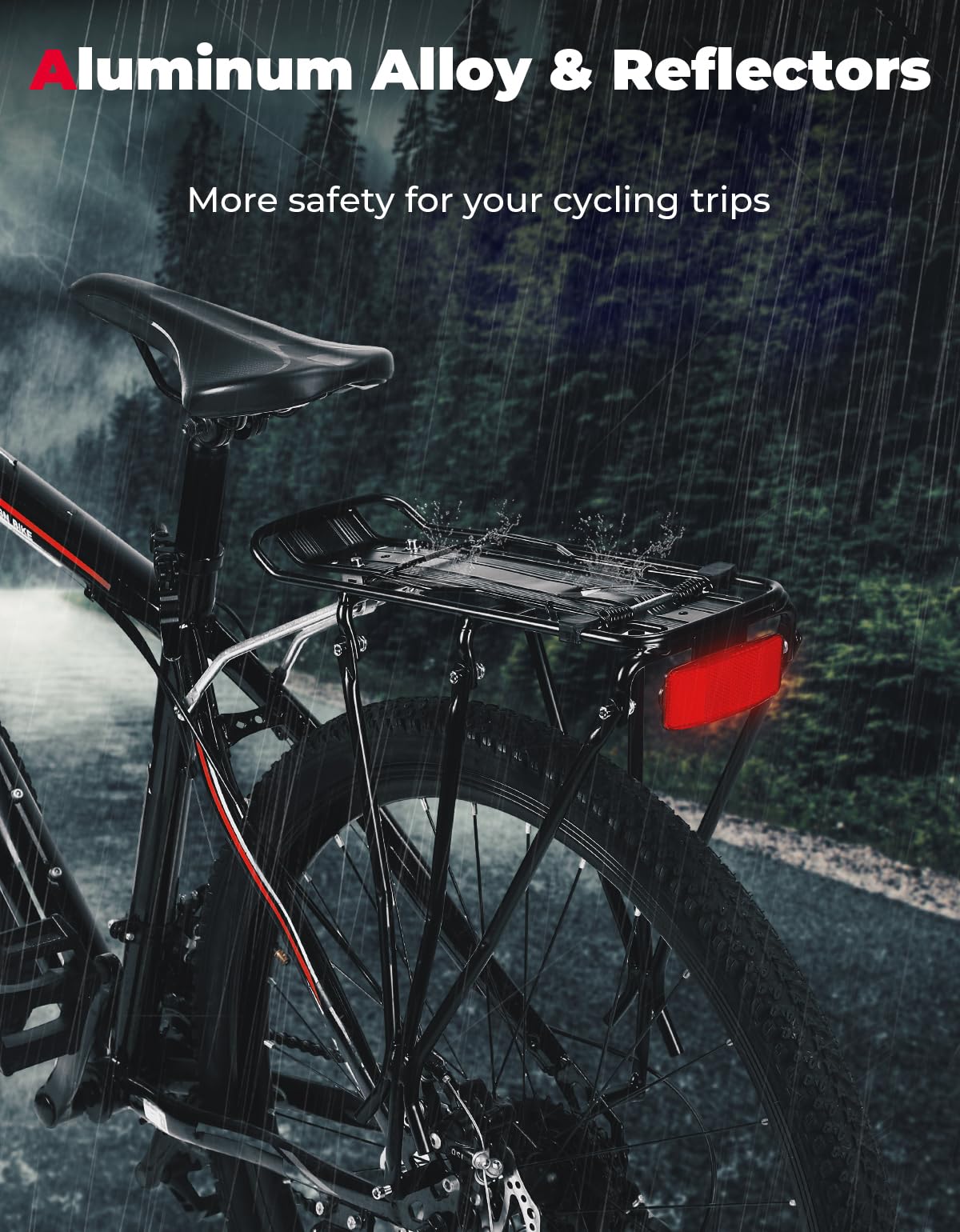 Snapklik.com : Bike Cargo Rack, Rear Bike Rack 24-27.5 In, Adjustable ...