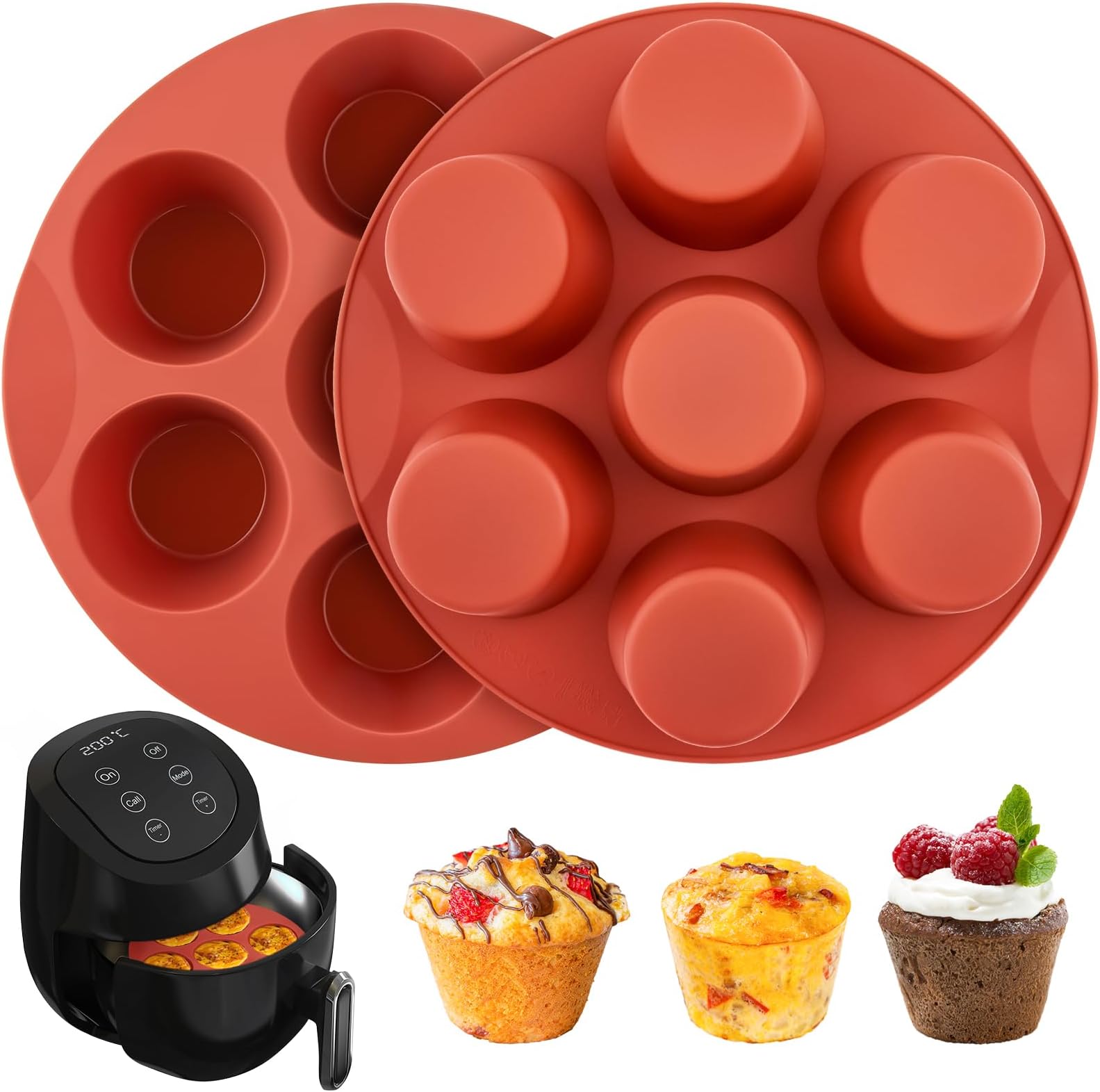 Amazon.com: iayokocc 7 Cup Air Fryer Muffin Pan, 18cm Non-Stick ...