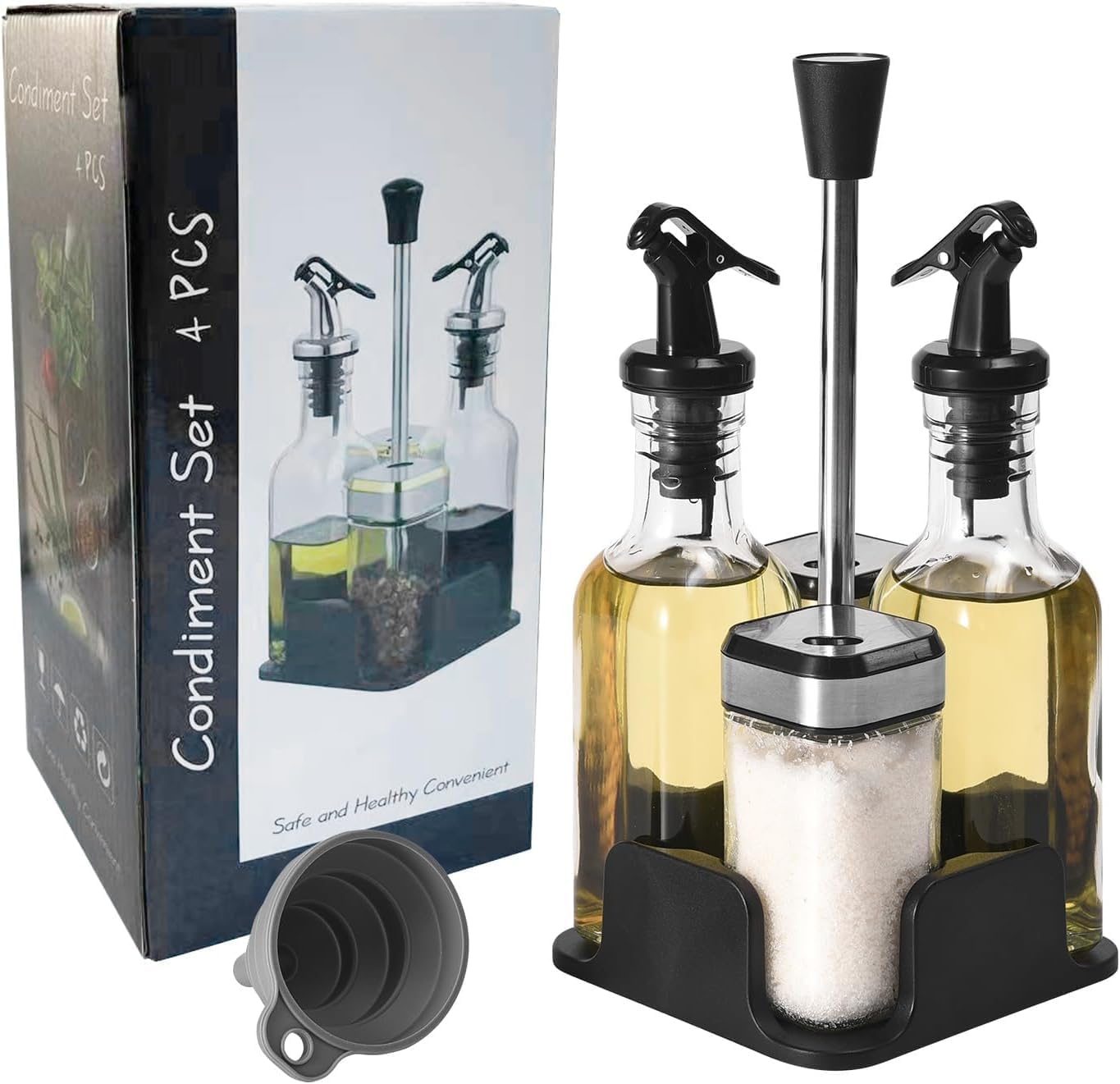 elagel Cruet Set (5 Pieces), Salt and Pepper Shakers with Various ...