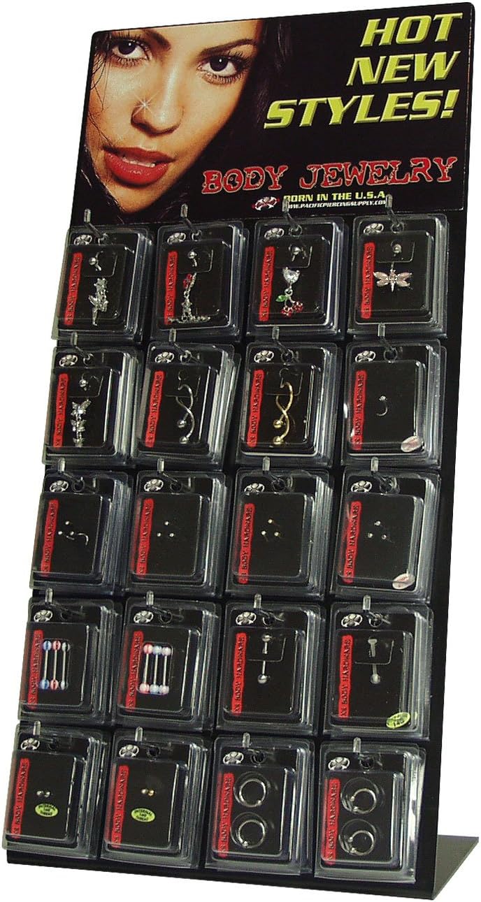 Amazon.com: Pacific Piercing Body Jewelry 48pc. Counter Top Stand-­Up ...