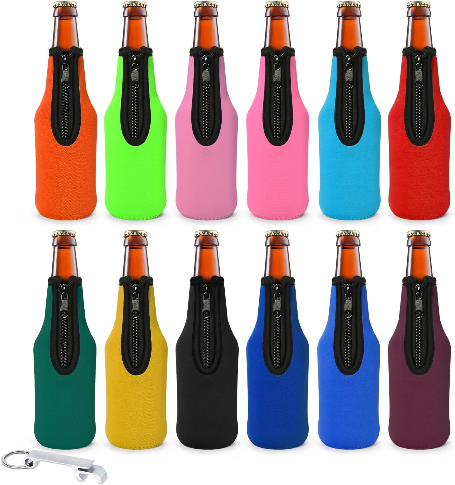 Amazon.com: Summer Beer Bottle Insulator Sleeve with Zipper Neoprene ...