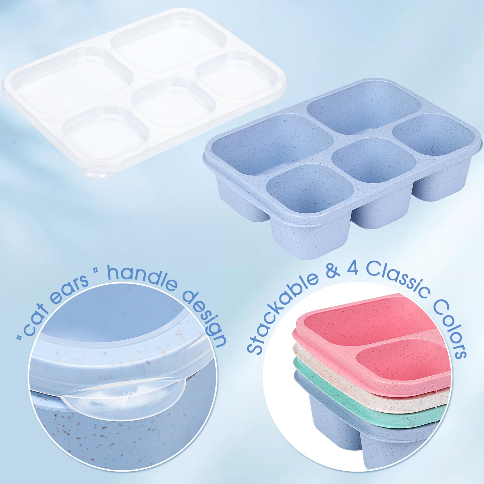 Snapklik.com : Sinnsally 5 Compartment Bento Box, Reusable Lunch ...
